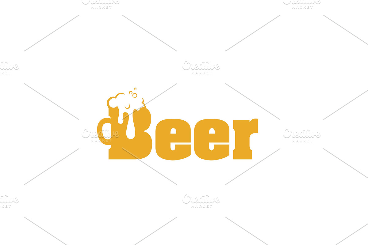 Modern Beer typography wordmark logo, a Branding & Logo Template by ...