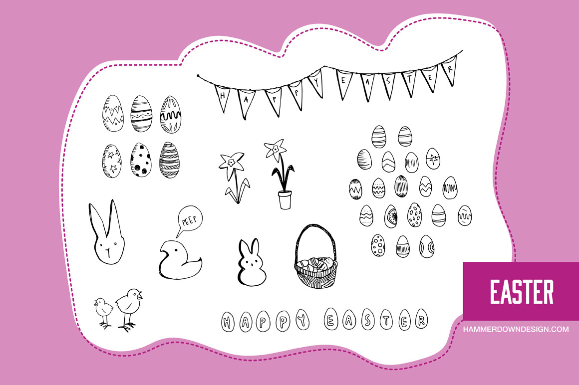 Hand Drawn Clipart - Easter, an Illustration by Hammer Down Design