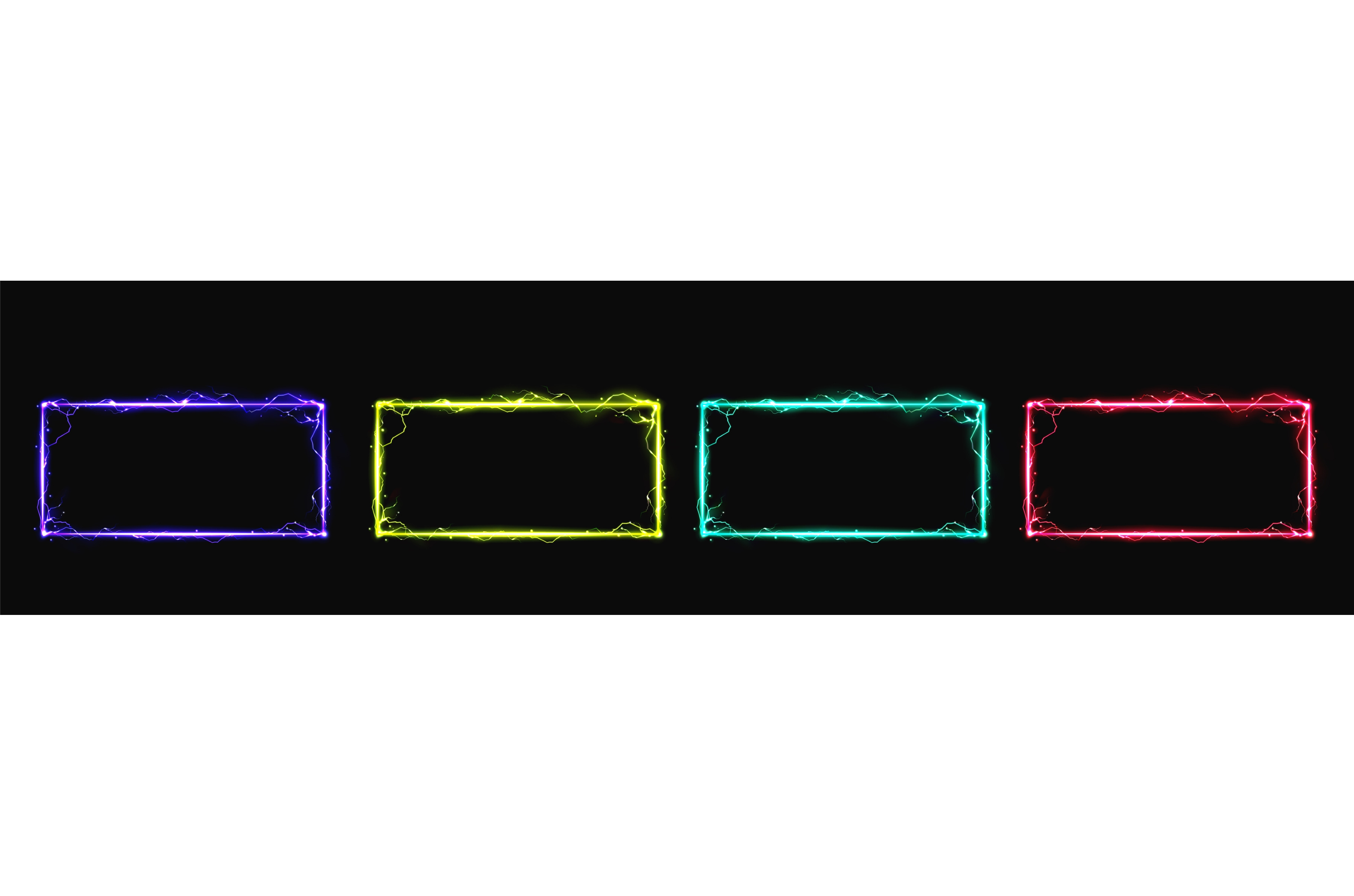 Neon lightning effect electric glow, a Technology Illustration by art ...
