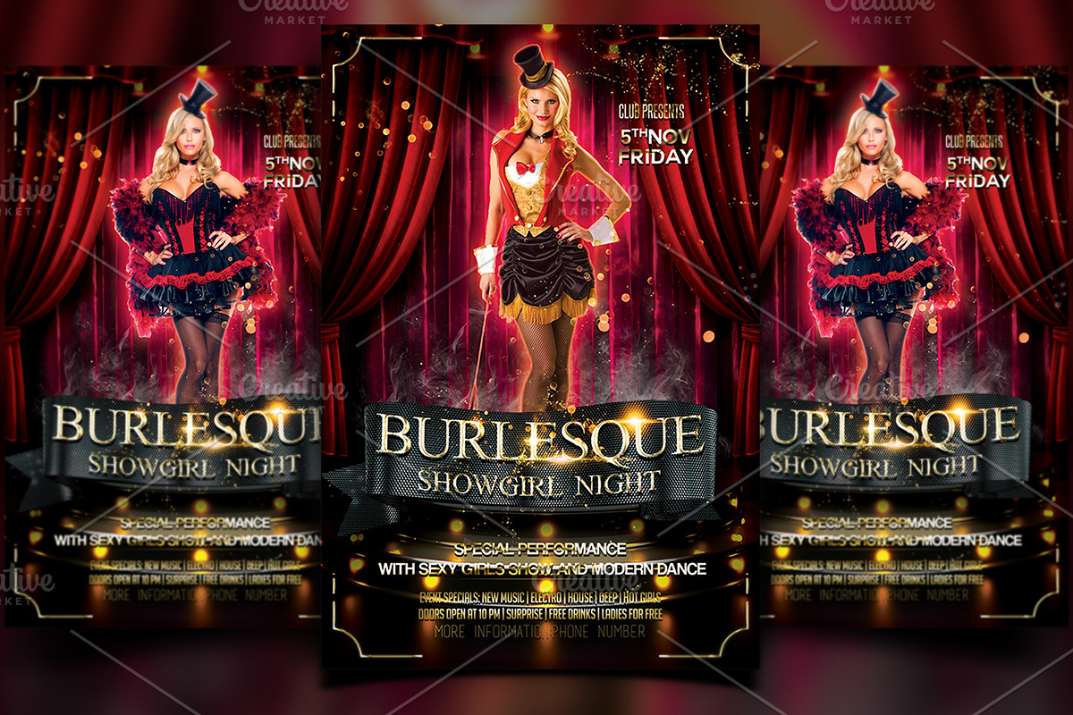 Burlesque Flyer, a Flyer Template by Basez Flyers