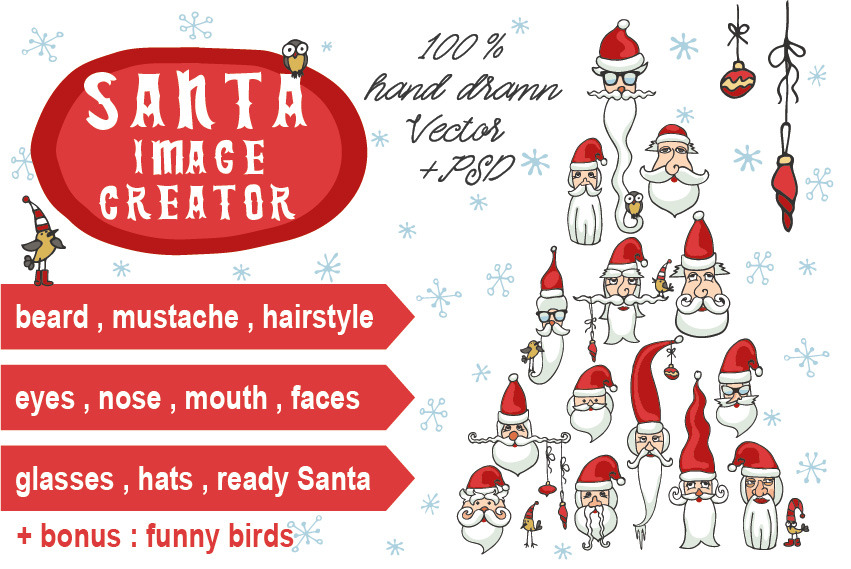 Santa Claus image creator set | People Illustrations ~ Creative Market