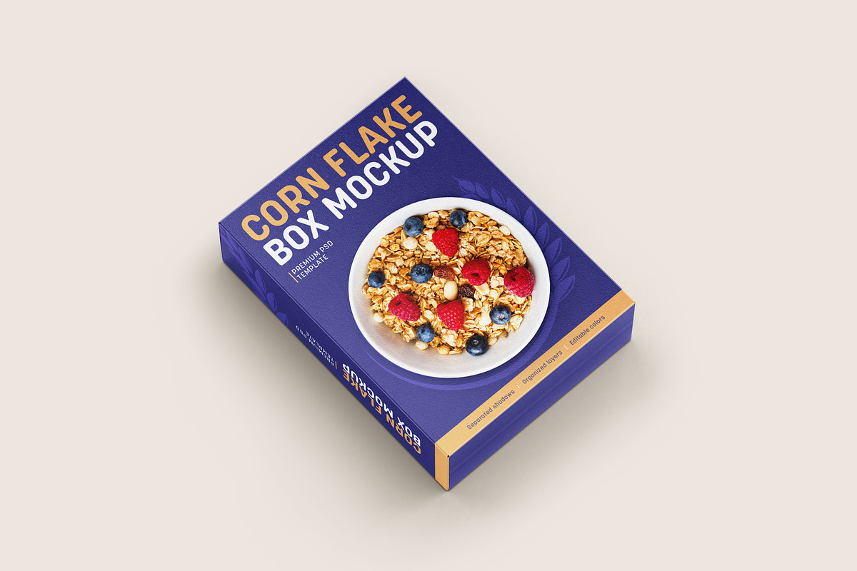Corn Flakes Box Mockup Set, a Packaging Mockup by Deeplab