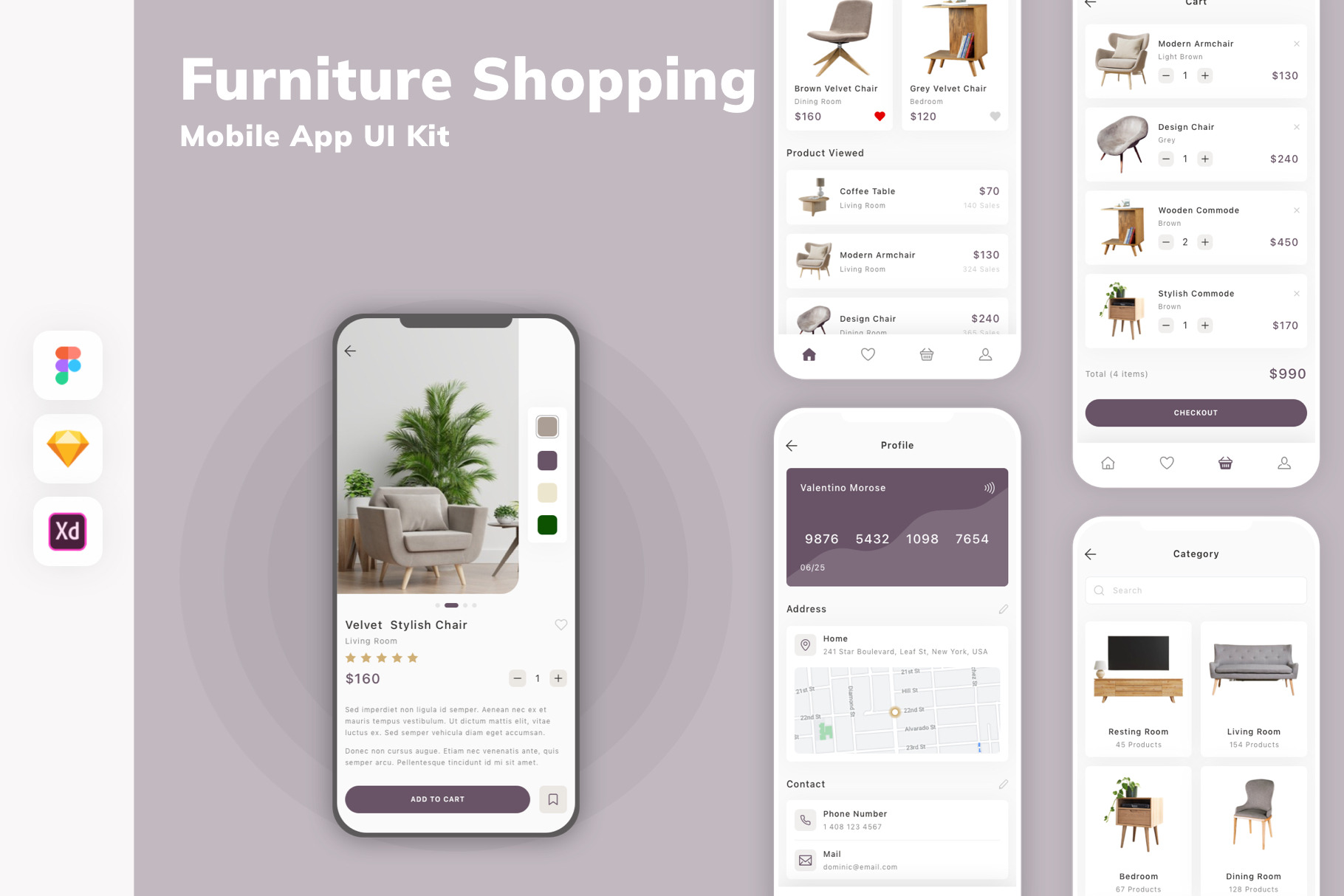 Furniture Shopping Mobile App UI Kit, an UI Kit Template by uicube