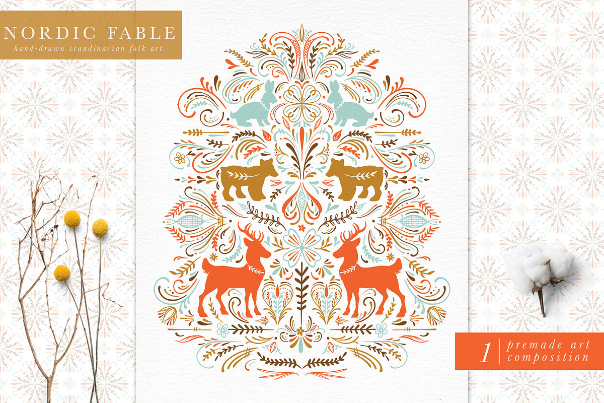 Nordic Fable Scandinavian Folk Art, an Animal Illustration by Eclectic ...