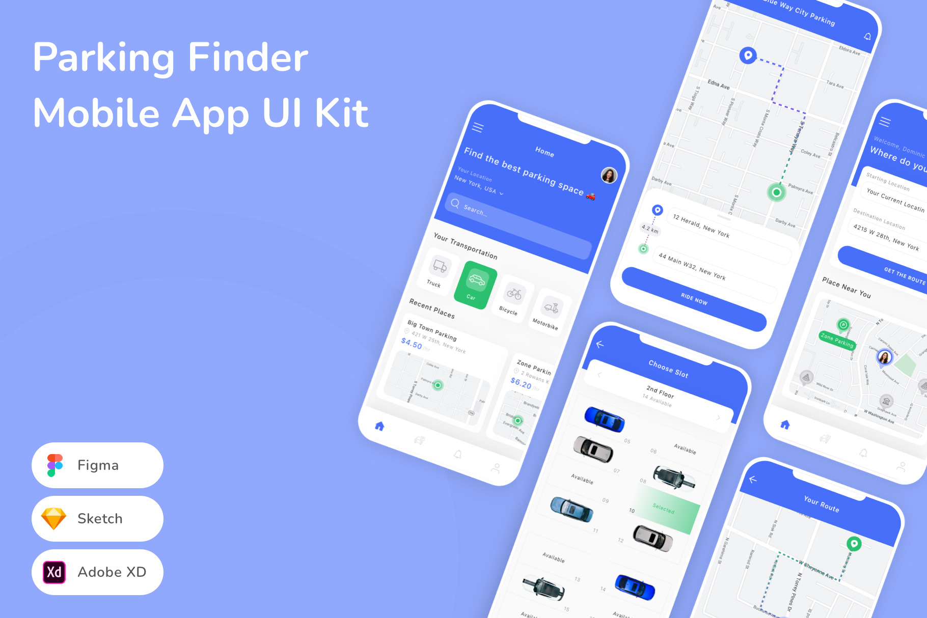Parking Finder Mobile App UI Kit, an UI Kit Template by Betush ...