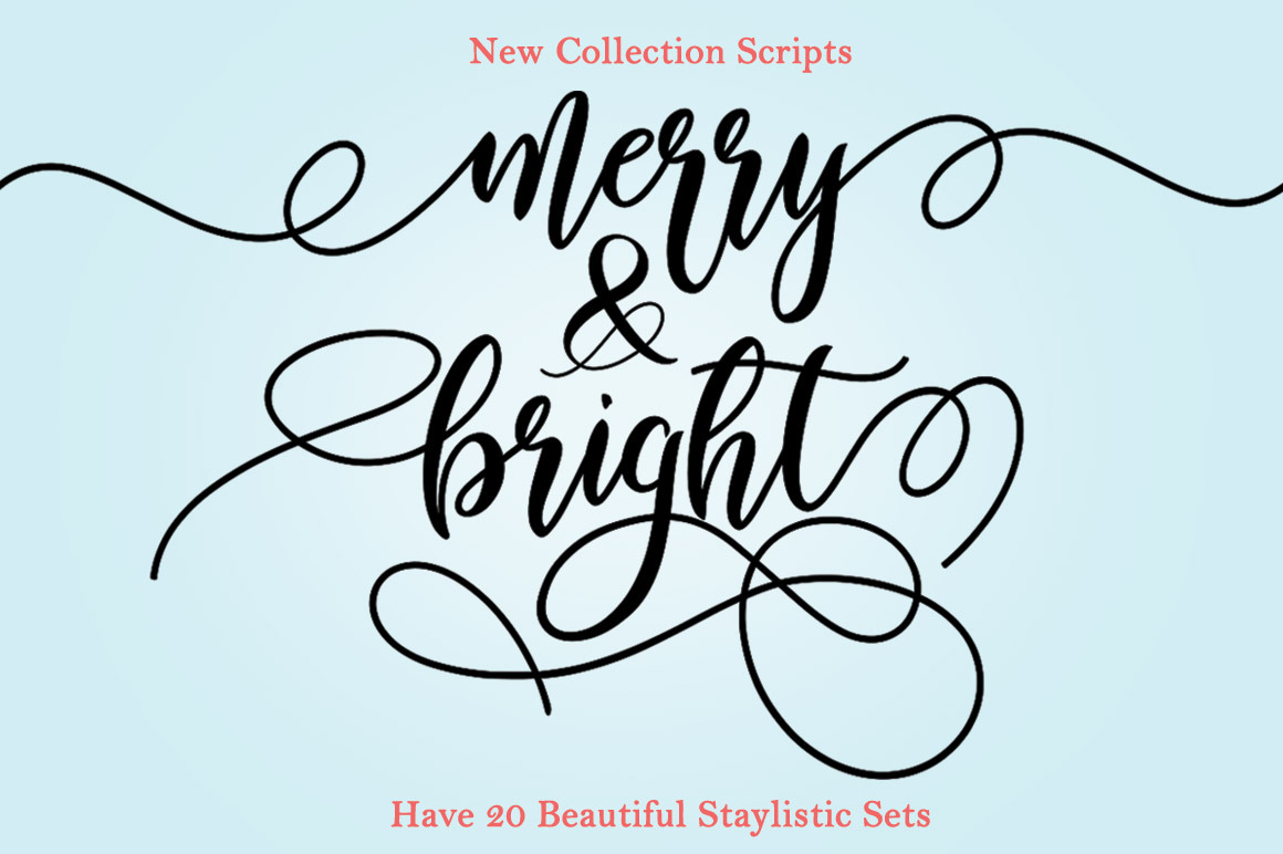 Merry & Bright, a Script Font by yanindesign