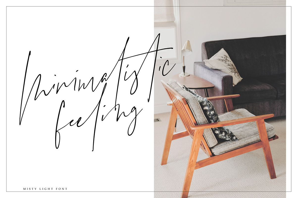 Misty Light font, a Script Font by SiDesign