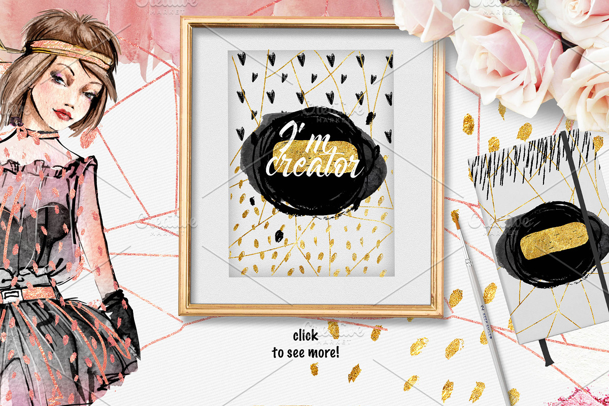 GIRLS AND PATTERNS, a Texture Illustration by Alisa Mikibith Art