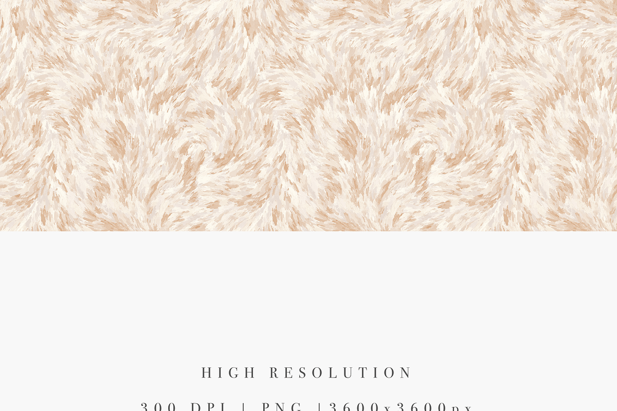 Seamless Beige Fur Pattern PNG