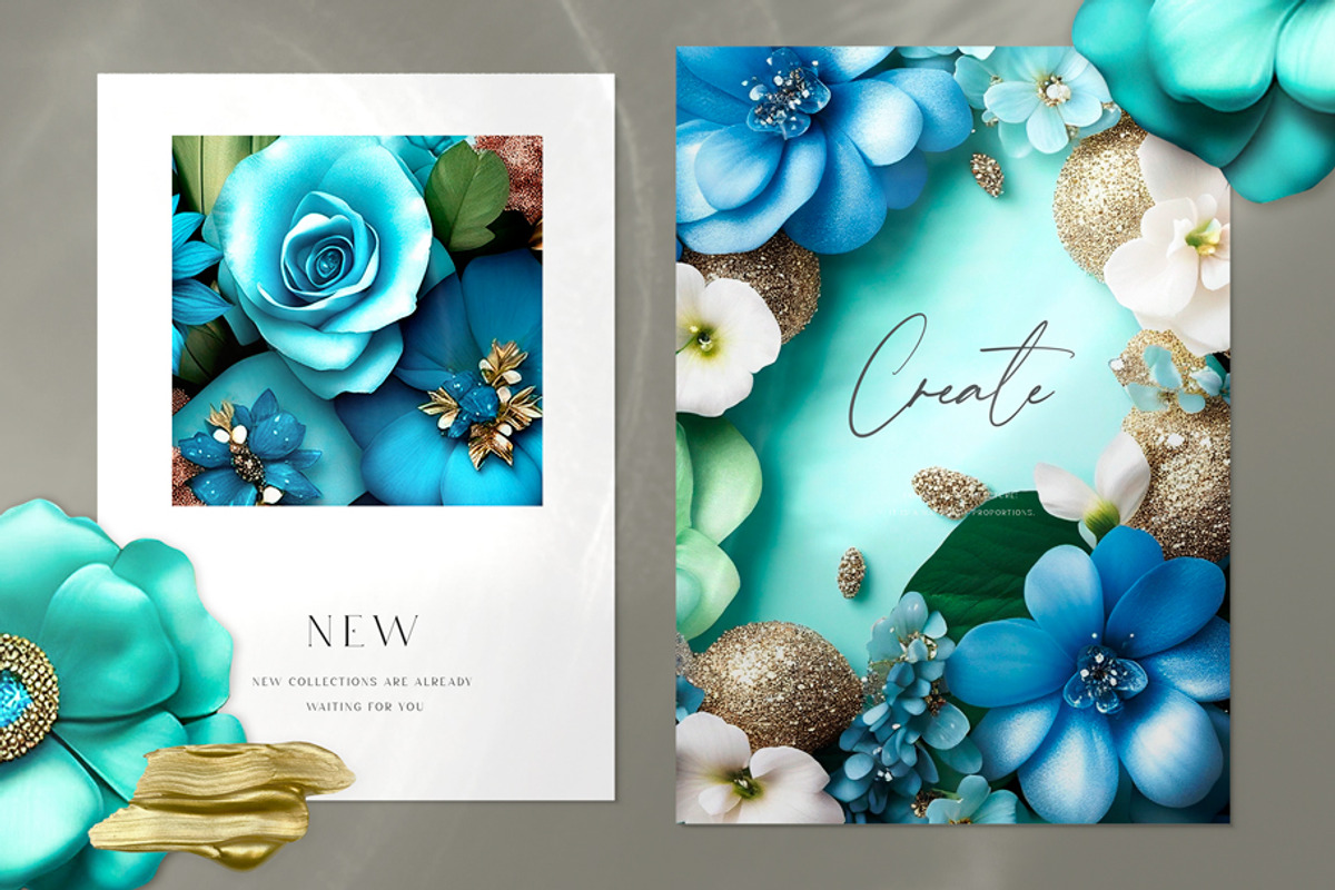 Blue floral background