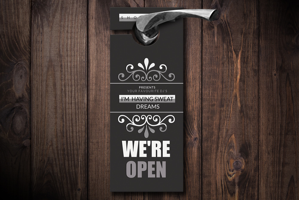 Shop Open Door Hanger Template, a Stationery Template by Psd Templates