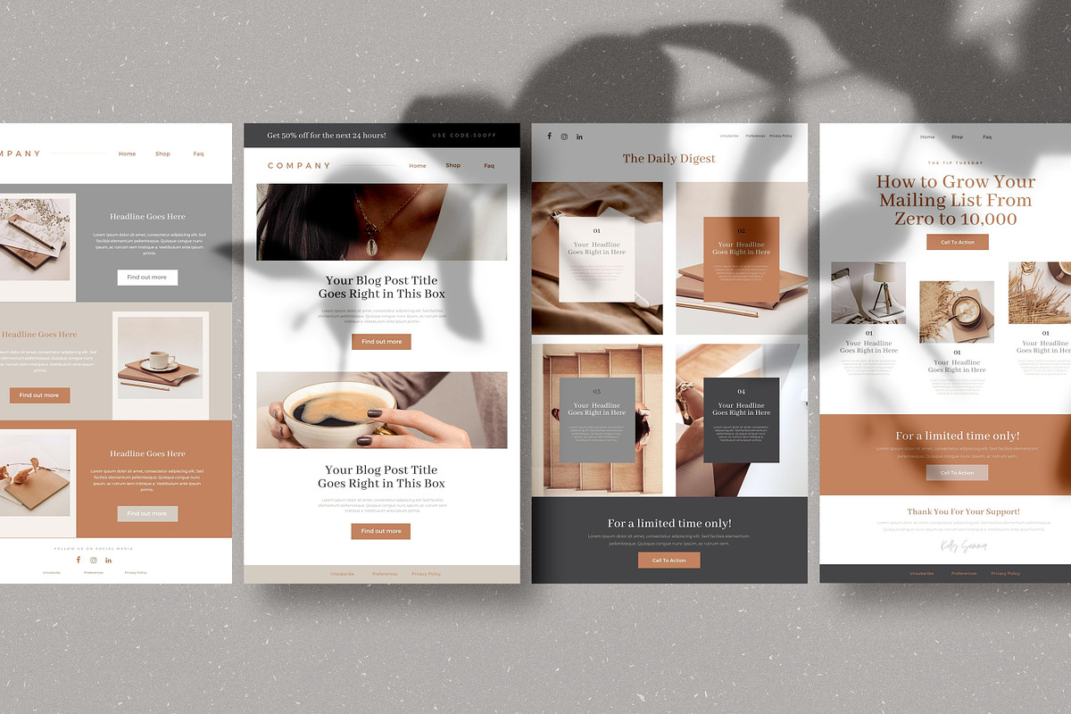 24 CANVA Newsletter Templates, a Marketing Template by AndrewPixel