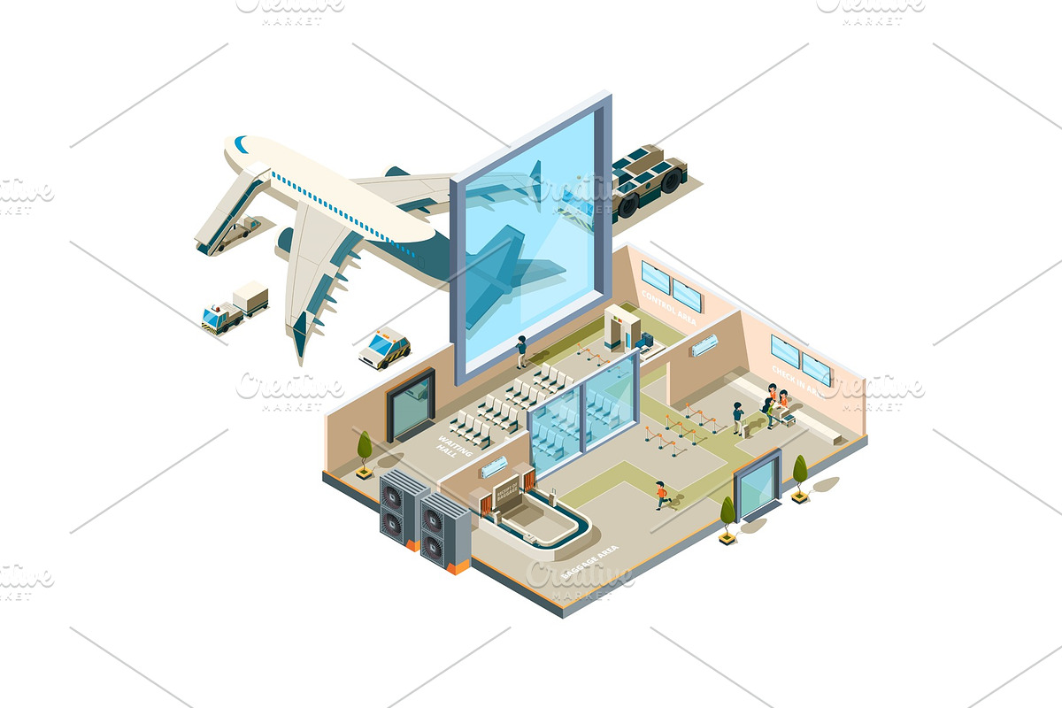 Airport terminal building. Vector, a Background Graphic by Onyx ...