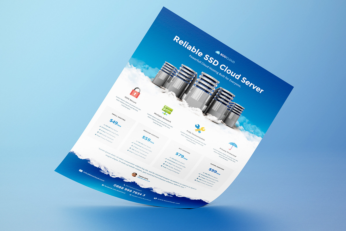 Web Hosting Flyer Template by BooStock | Creative Market