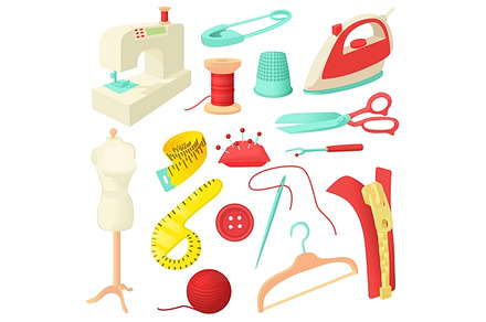 Sewing set flat icons, an Icon by Ylivdesign