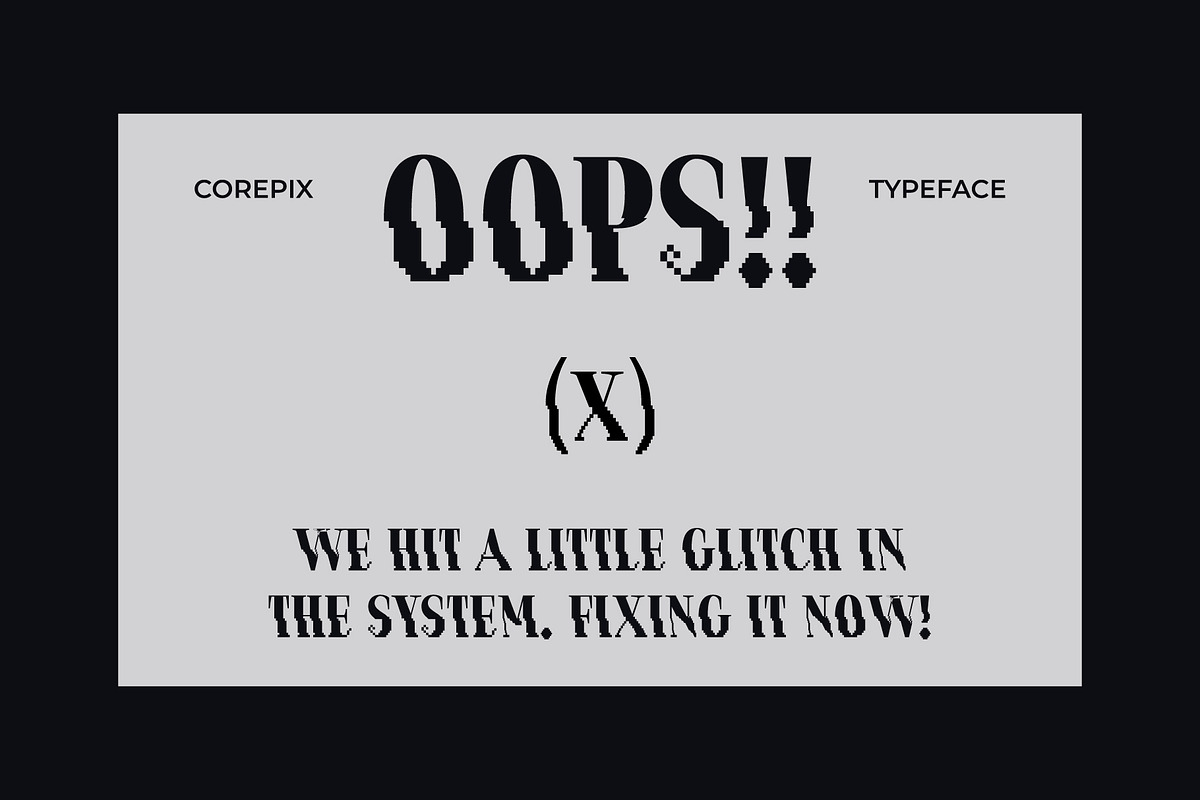 Corepix - Glitch Pixel Serif Font, a Serif Font by Drizy