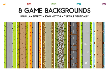 8 3D Game Backgrounds Set 3, an Illustration by yurakr