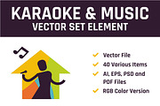 Karaoke & Music Vector Set Element, a Background Graphic by PutraCetol ...