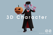 3D Dracula Vampire Cartoon, a Decorative Illustration by overlaytemplates