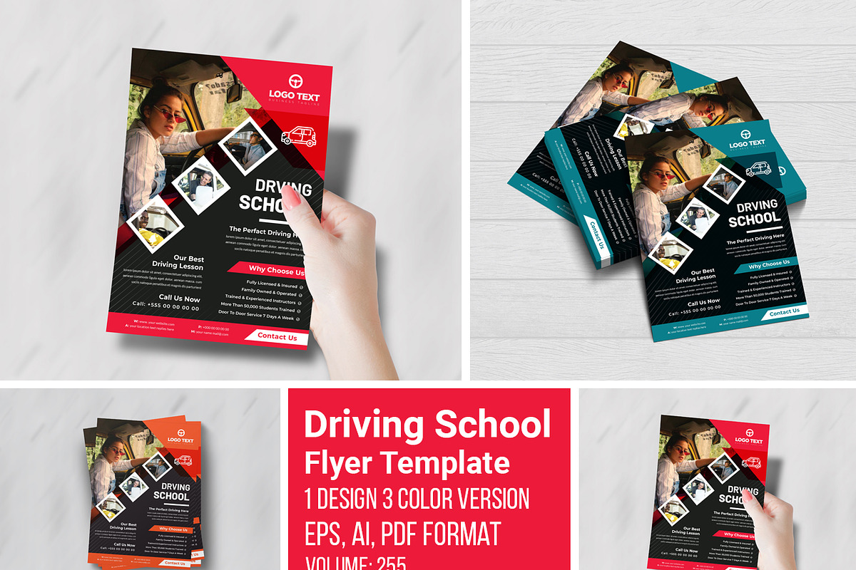 Driving School Flyer Template, a Flyer Template by MRI STUDIO
