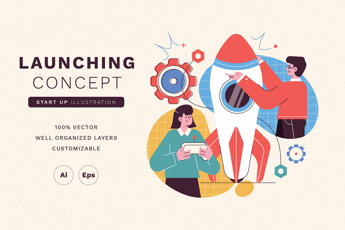 Launching Concept Illustration, a Work Illustration by graphicook ...