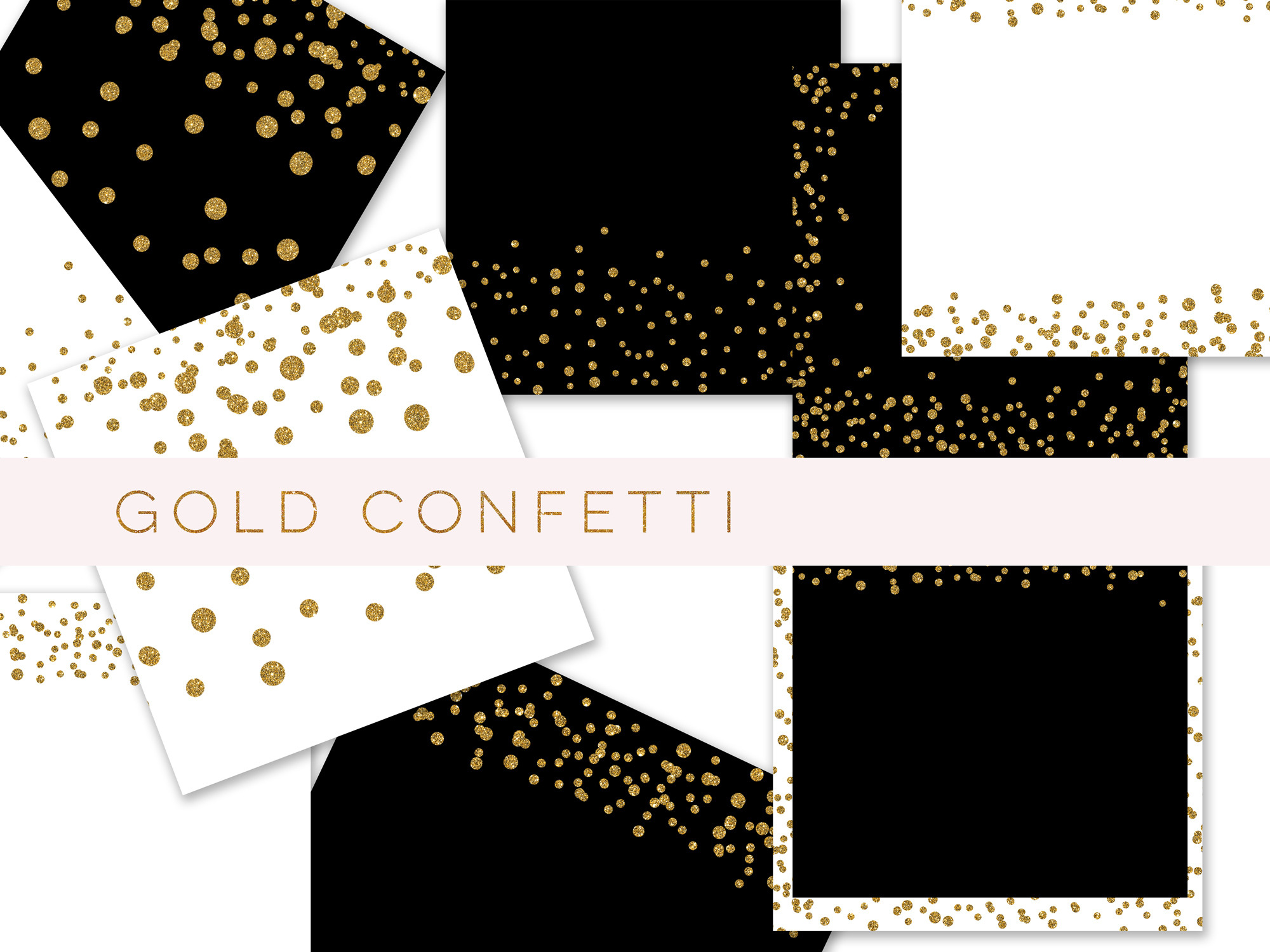 Gold glitter confetti paper, an Illustration by Sunflower Day Love