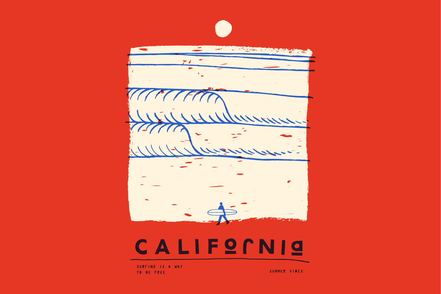 Line Ocean, an Illustration by hand draw