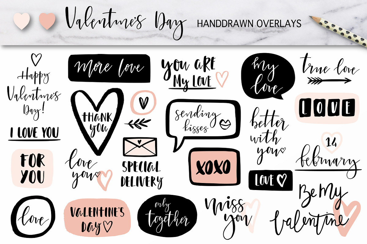 Valentine's Day Overlays & Clipart, an Object Graphic by lokko studio