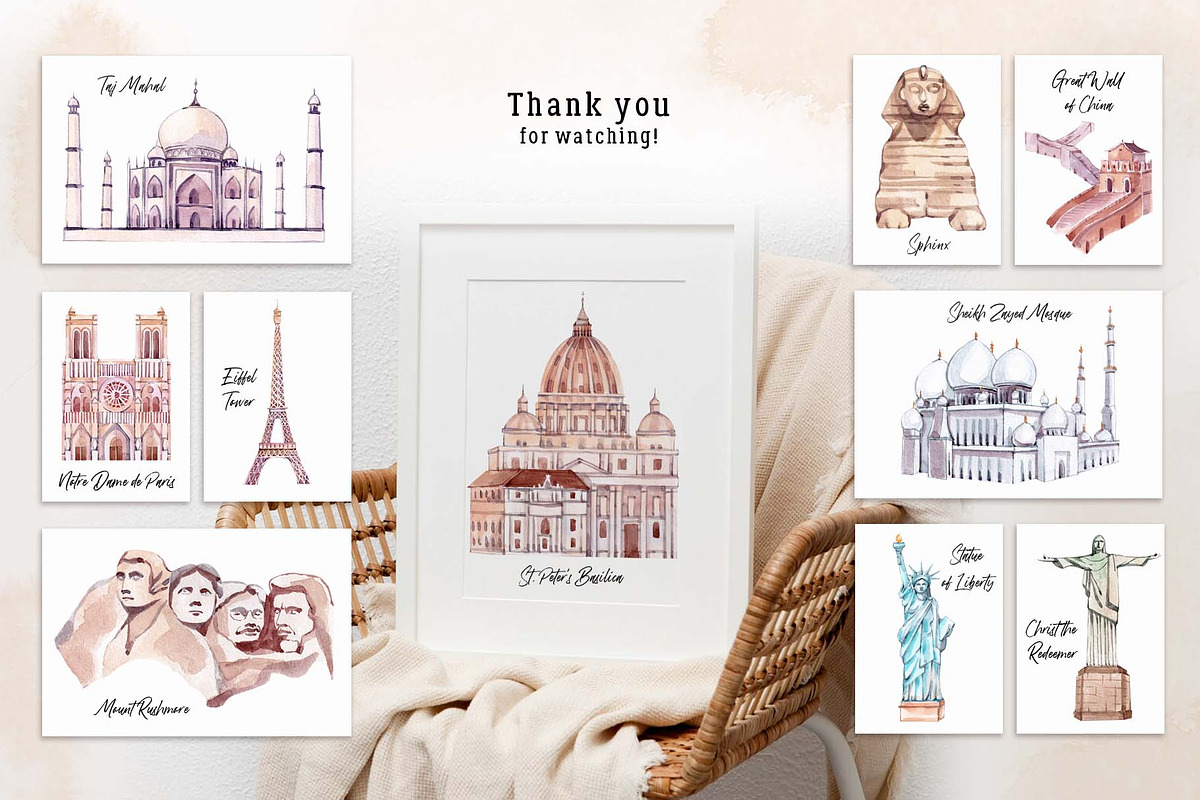 World map with attractions, an Education Illustration by VerAna