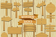 Wooden Signs Set Vector, an Object Graphic by Den Marty Studio