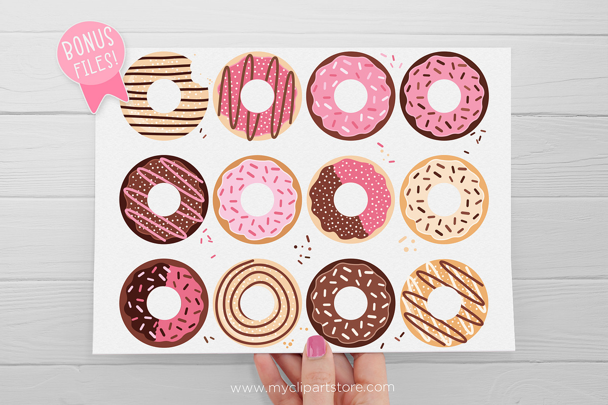 Donut Shop Clipart, Sweets, Candy, an Illustration by MyClipArtStore