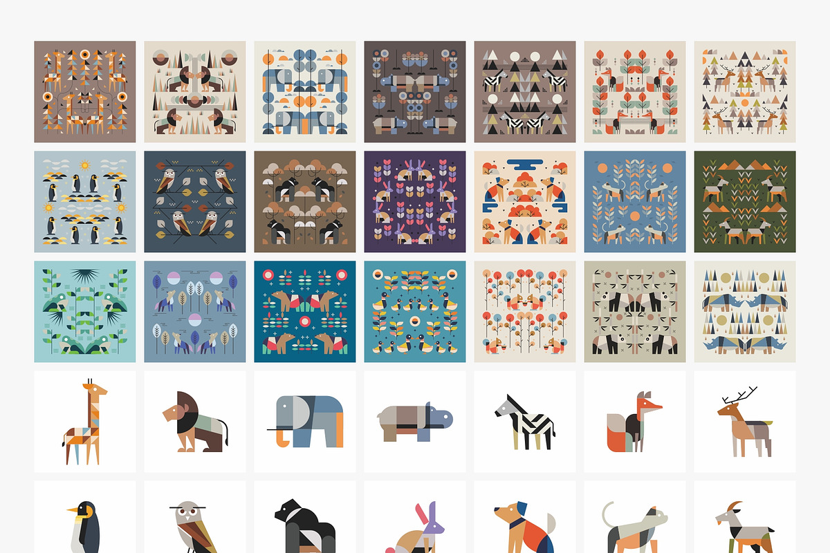 Flat Animals, an Animal Illustration by tifftuff