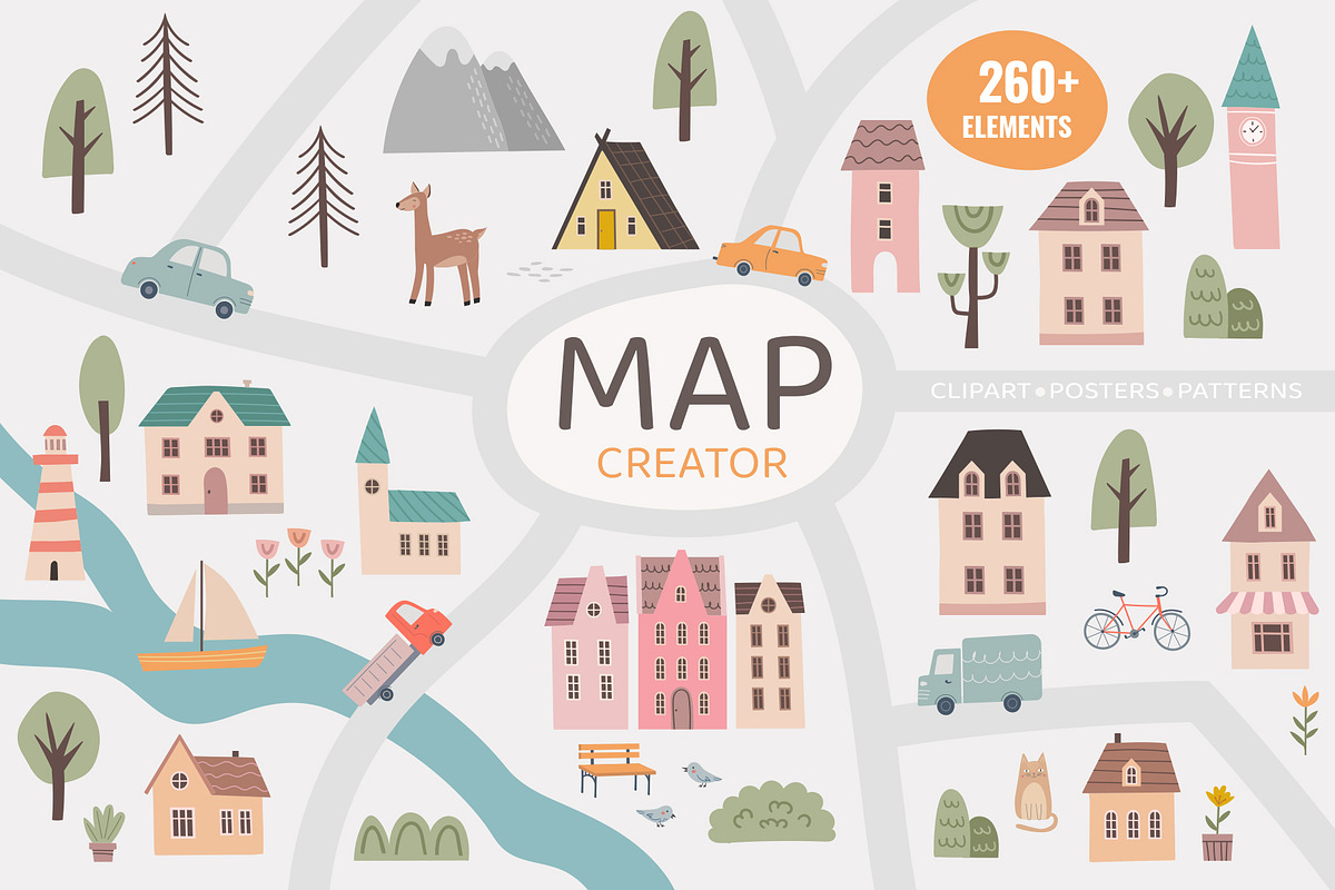 Kids Map Creator, an Object Illustration by Nadezhda Mikhailova