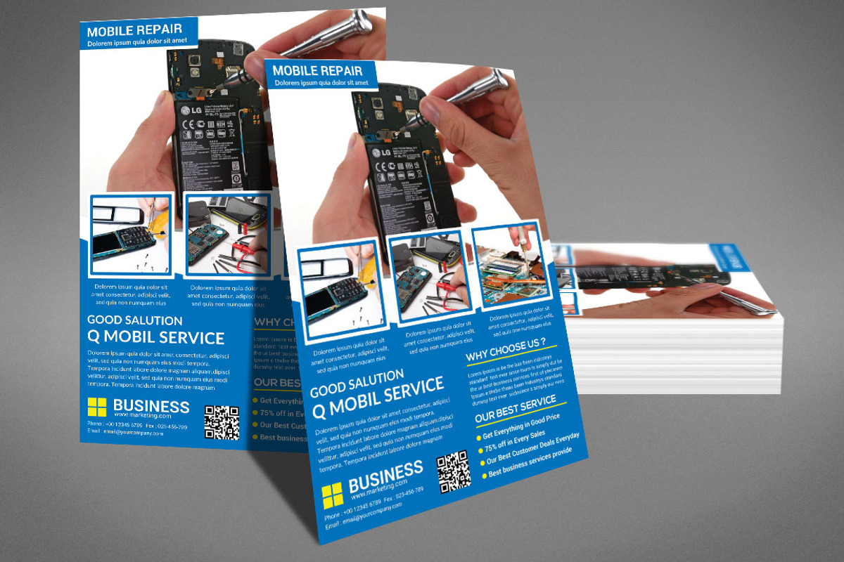 Mobile Business Flyer, a Flyer Template by graphicforest