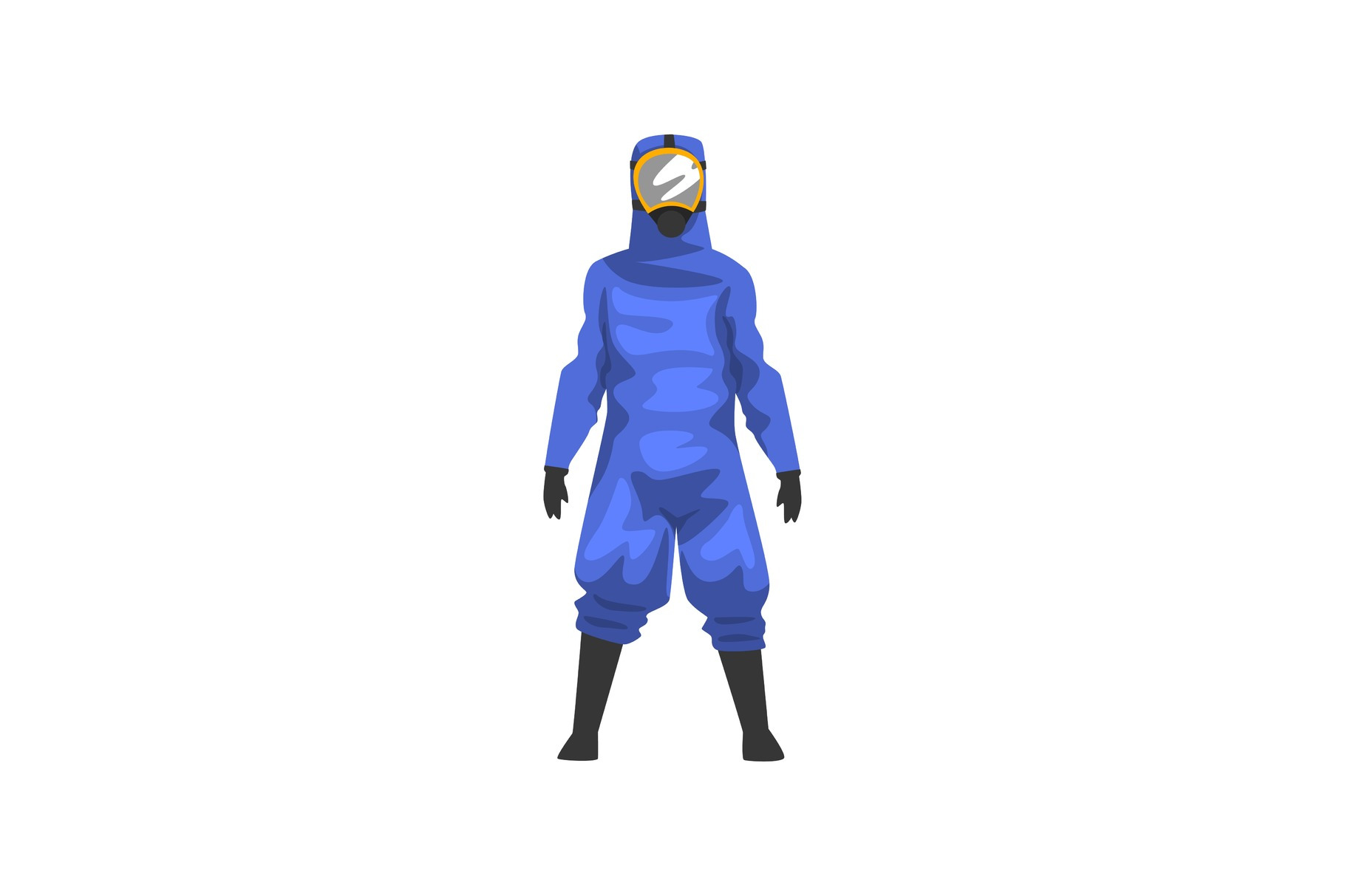 Man in Blue Protective Suit and, a Person Illustration by TopVectors
