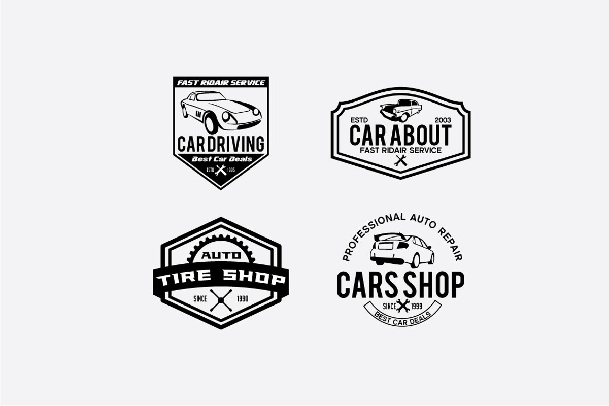 automotive badges and labels vol1, a Branding & Logo Template by shazi