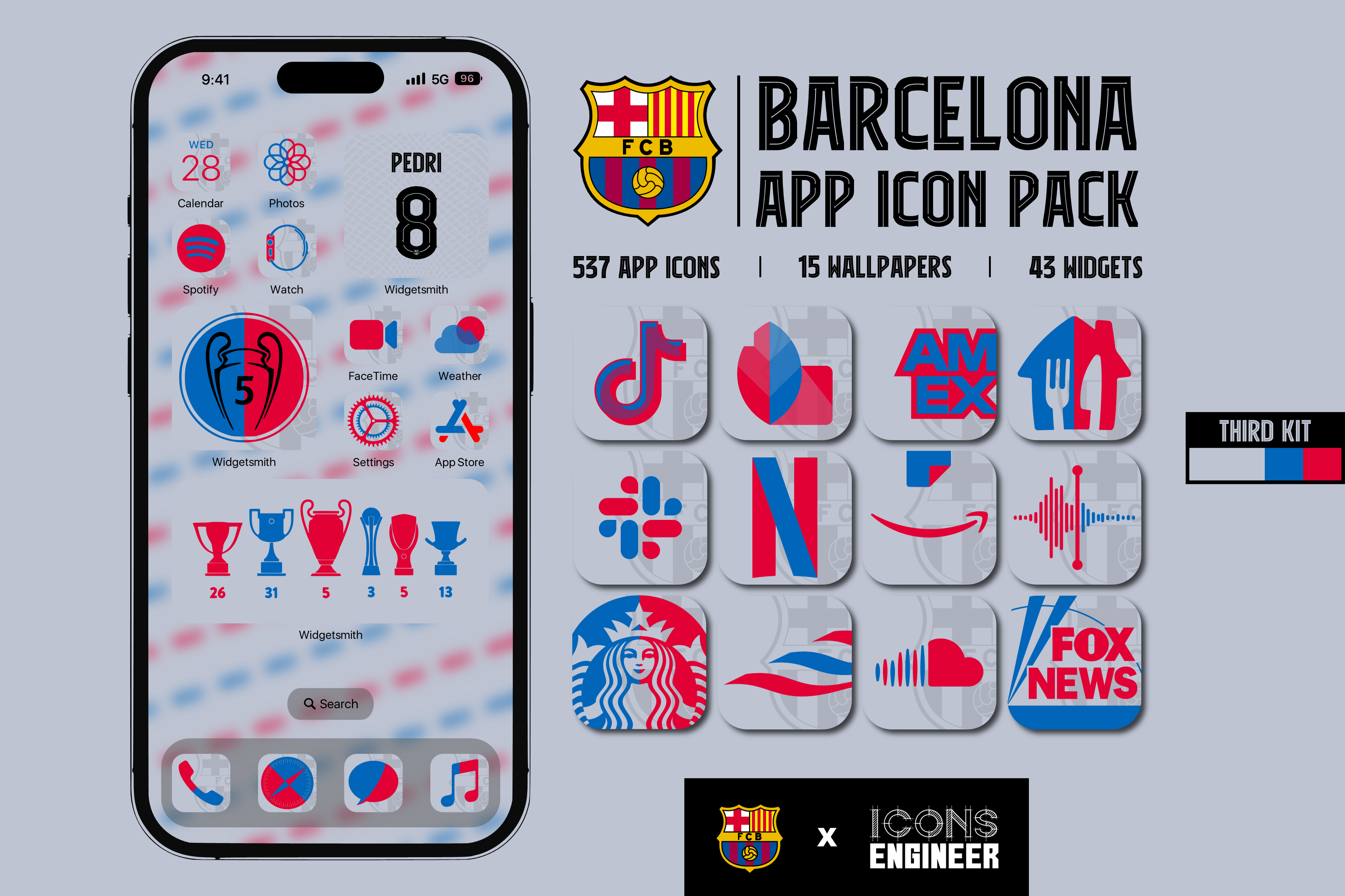 Barcelona Icon Pack | Third Kit, an Icon by IconsEngineer