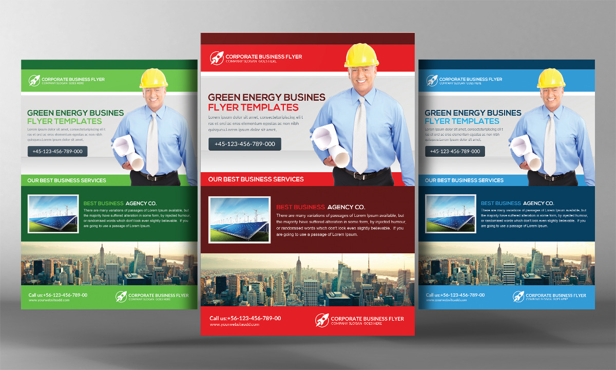 Green Energy Flyer Template, a Flyer Template by graphicforest