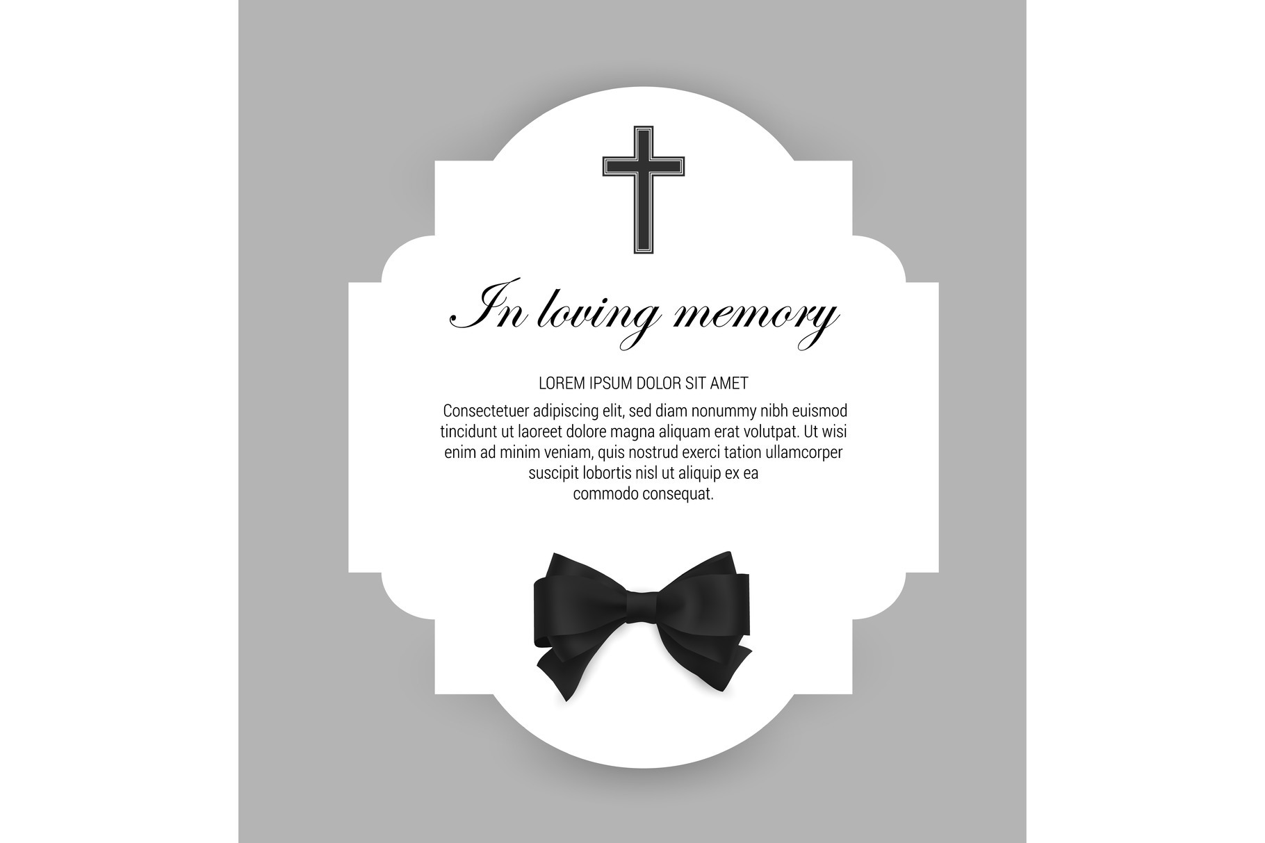 Funeral card, obituary frame, an Illustration by Vector Tradition ...