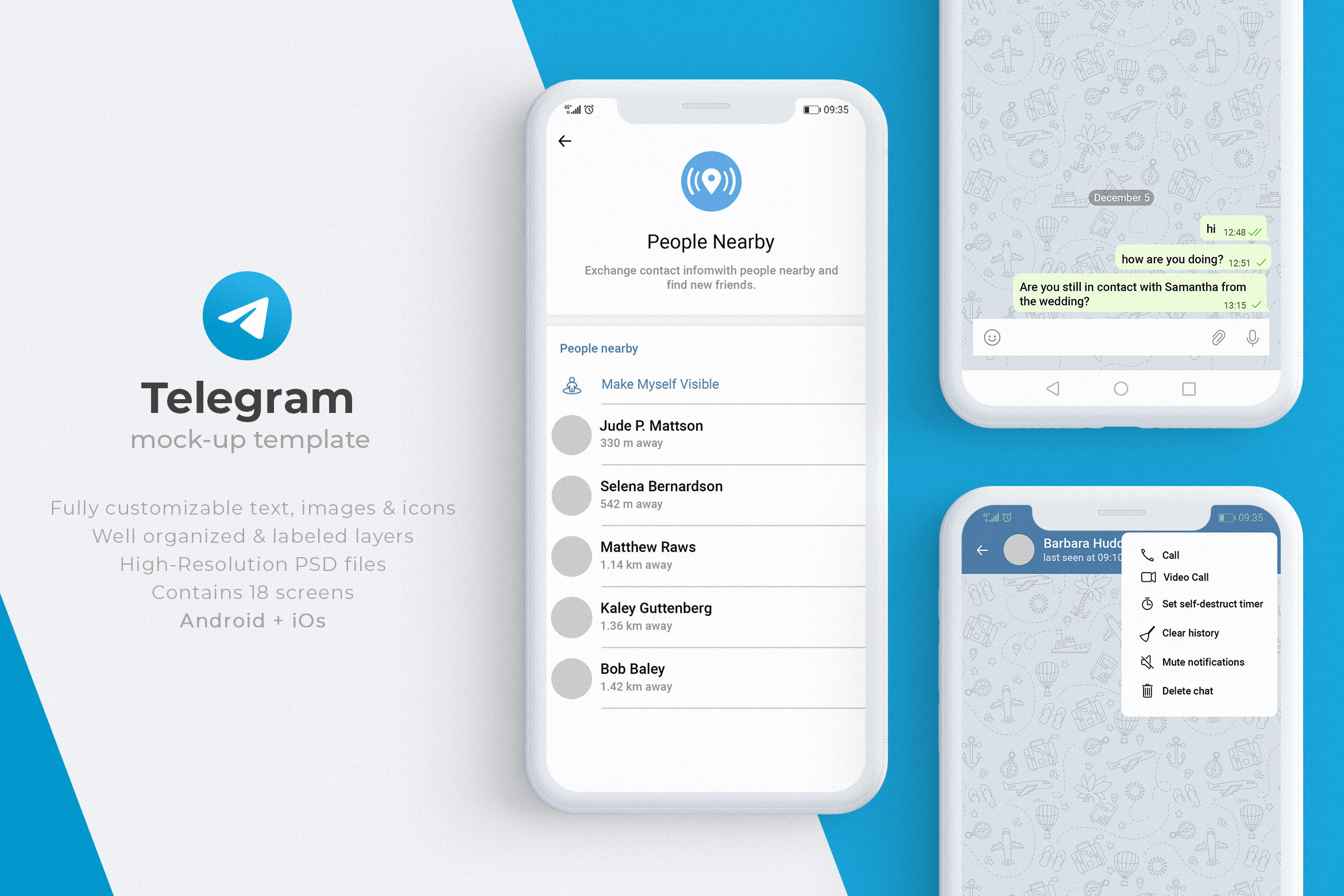 Telegram Mock-Up Photoshop Template