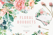 Watercolor Peach Floral Alphabet, a Decorative Illustration by Veris Studio