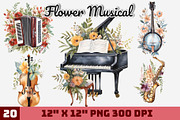 Flower Musical Instrument, an Illustration by Gemstone | Creative Market