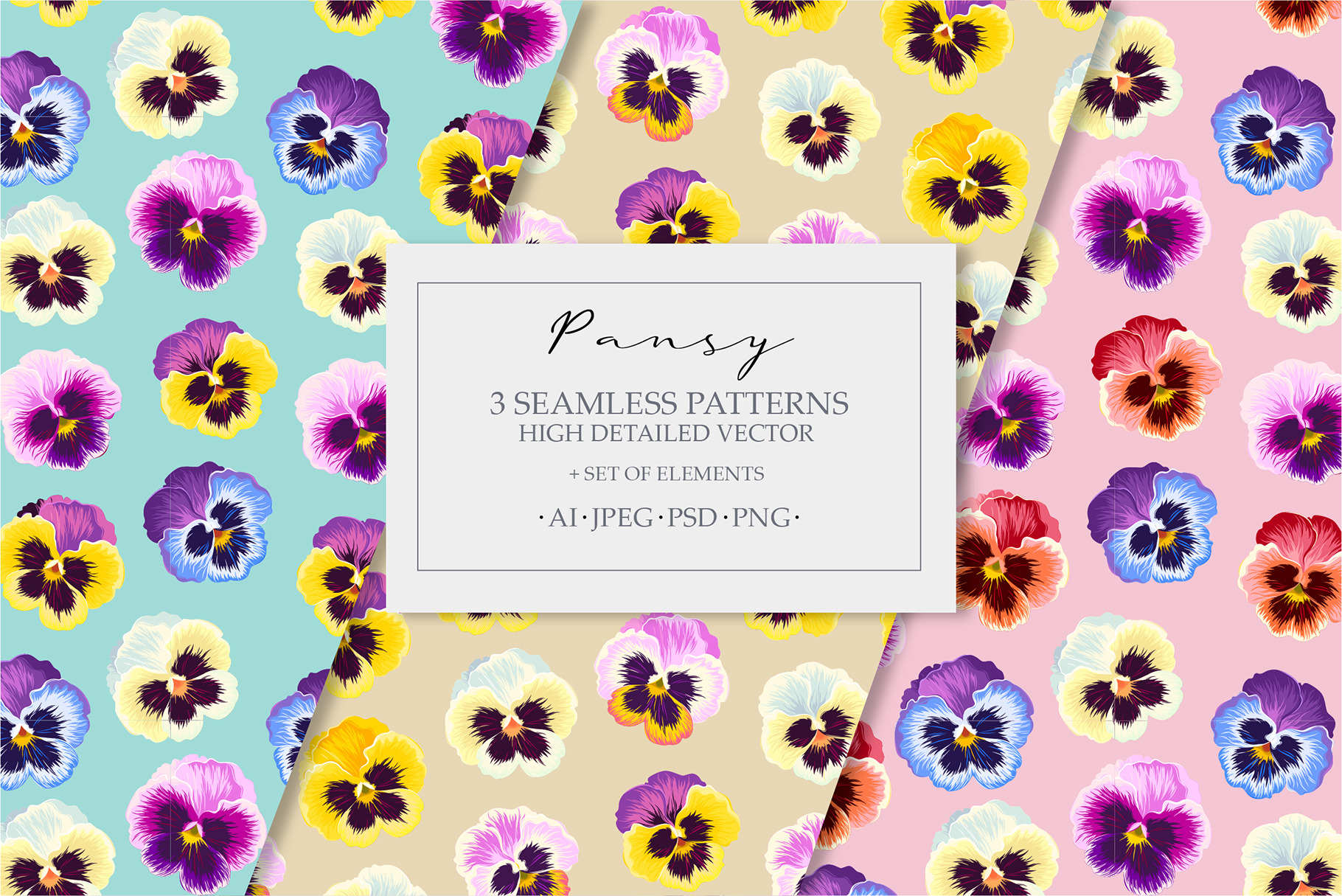 Pansy Patterns, a Pattern Graphic by GreyLilac