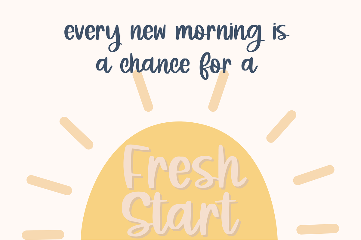 Fresh Start, Cute Handwritten Font