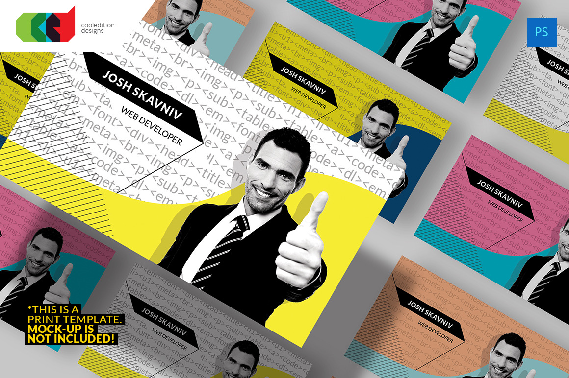 Web Developer - Business Card 50, a Business Card Template by Cooledition