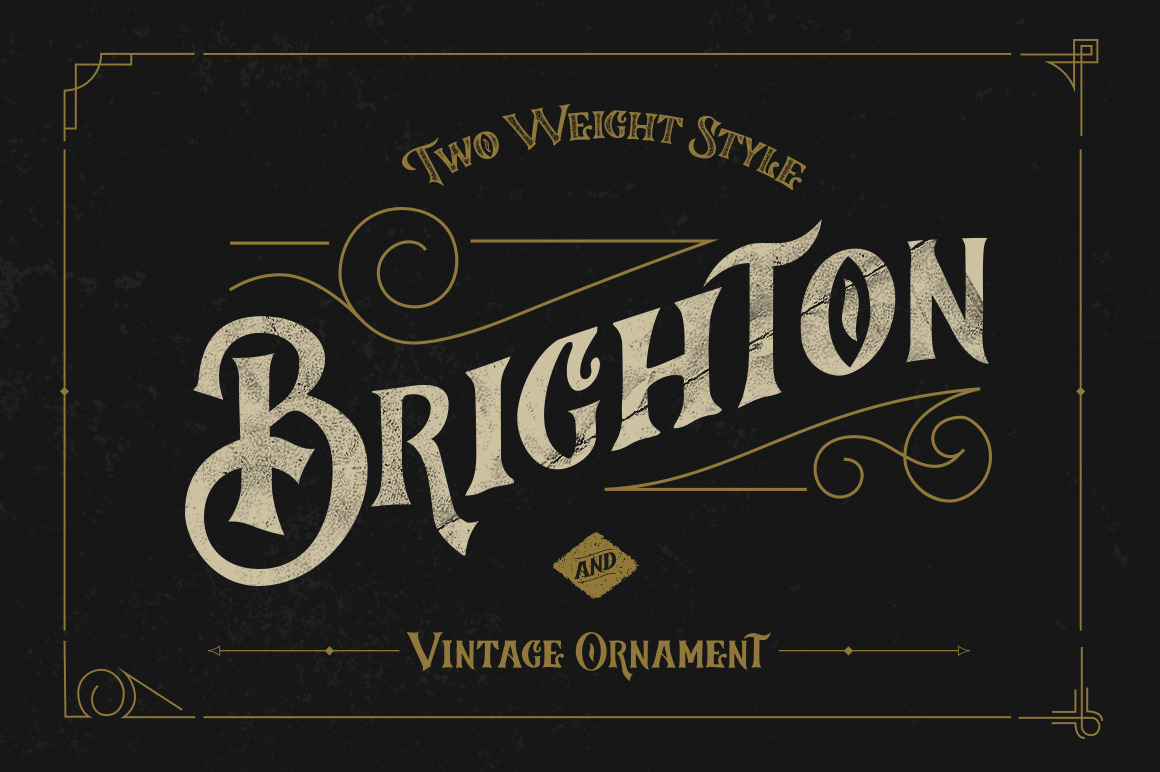 Brighton Typeface & Ornaments, a Font by Fortunes Co