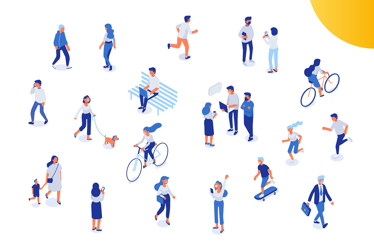 Isometric people big vector set, a Finance Illustration by Vector_Art