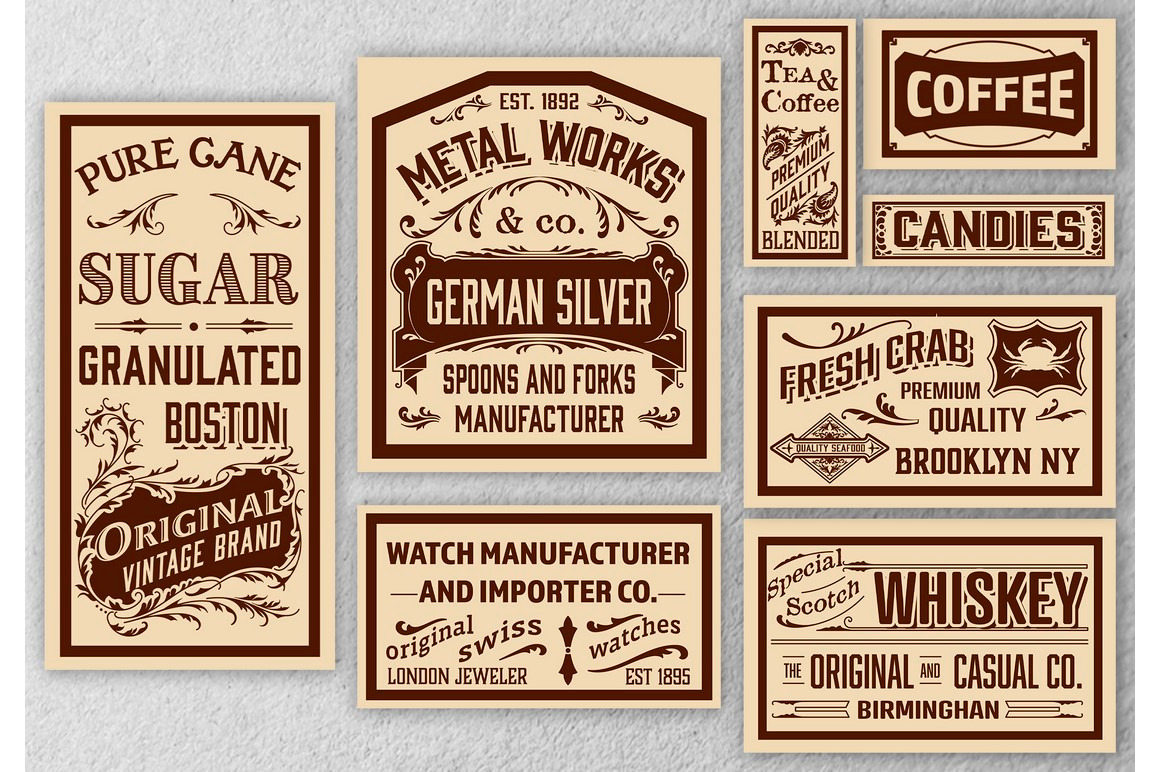 Vintage Set Ads Layouts, a Branding & Logo Template by OneVectorStock