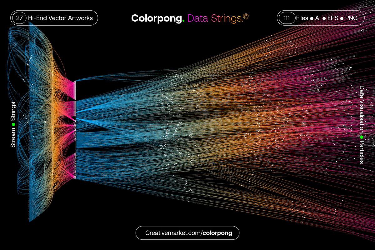 Data Strings – Vector Bundle, a Technology Illustration by Colorpong
