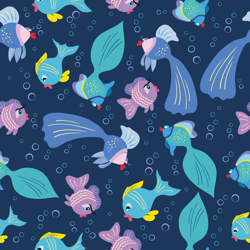 Fish seamless pattern for kids., a Pattern Graphic by Svetlana ...